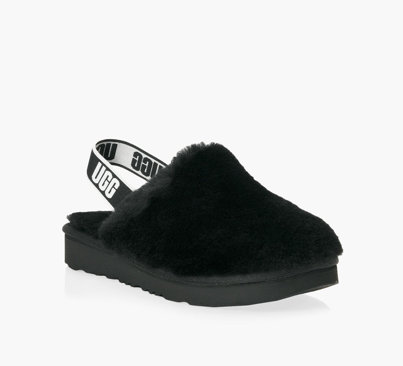 Black ugg fluff yeah slide store