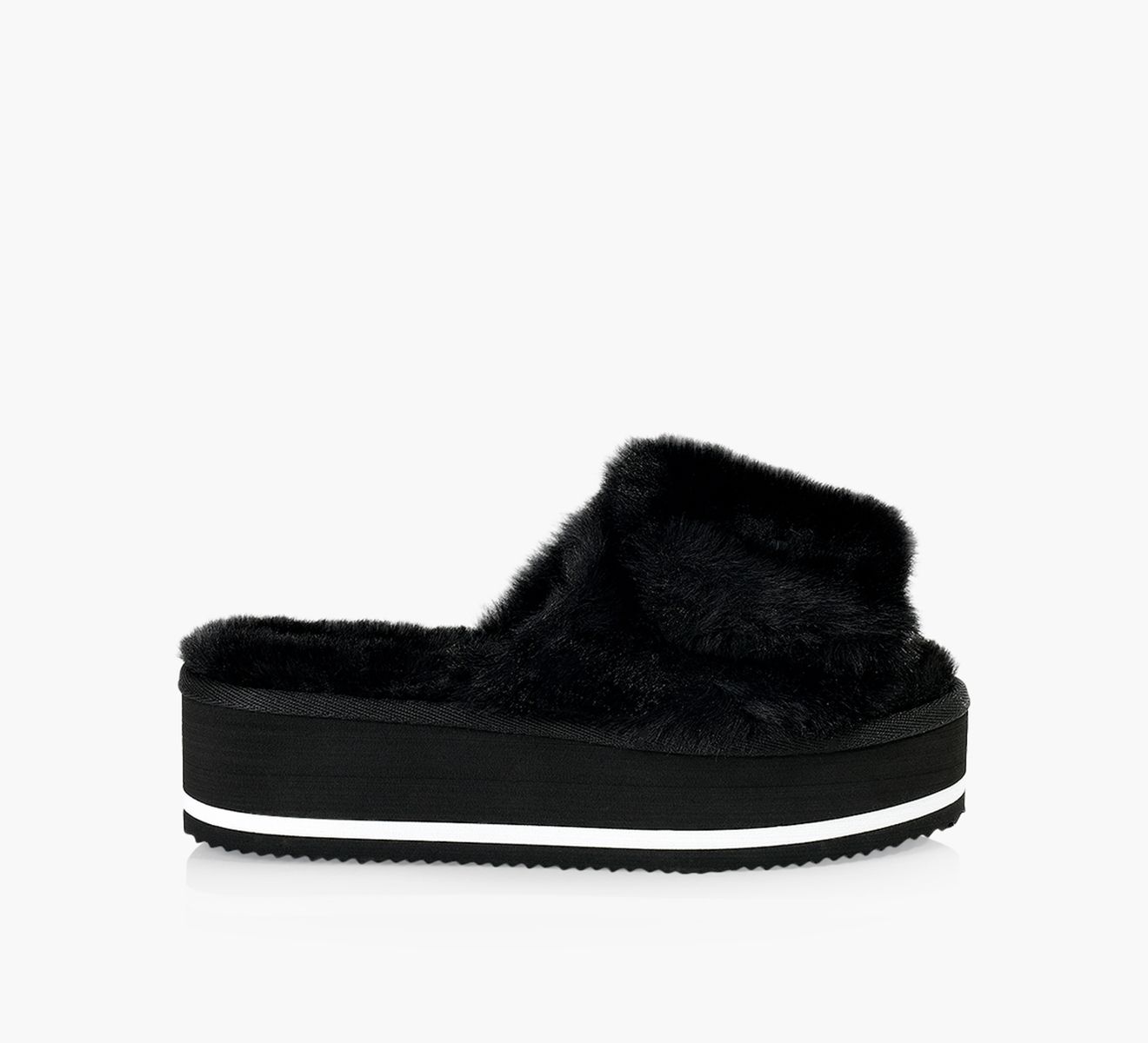 MICHAEL MICHAEL KORS FIFI PLATFORM SLIDE Faux Fur Browns Shoes