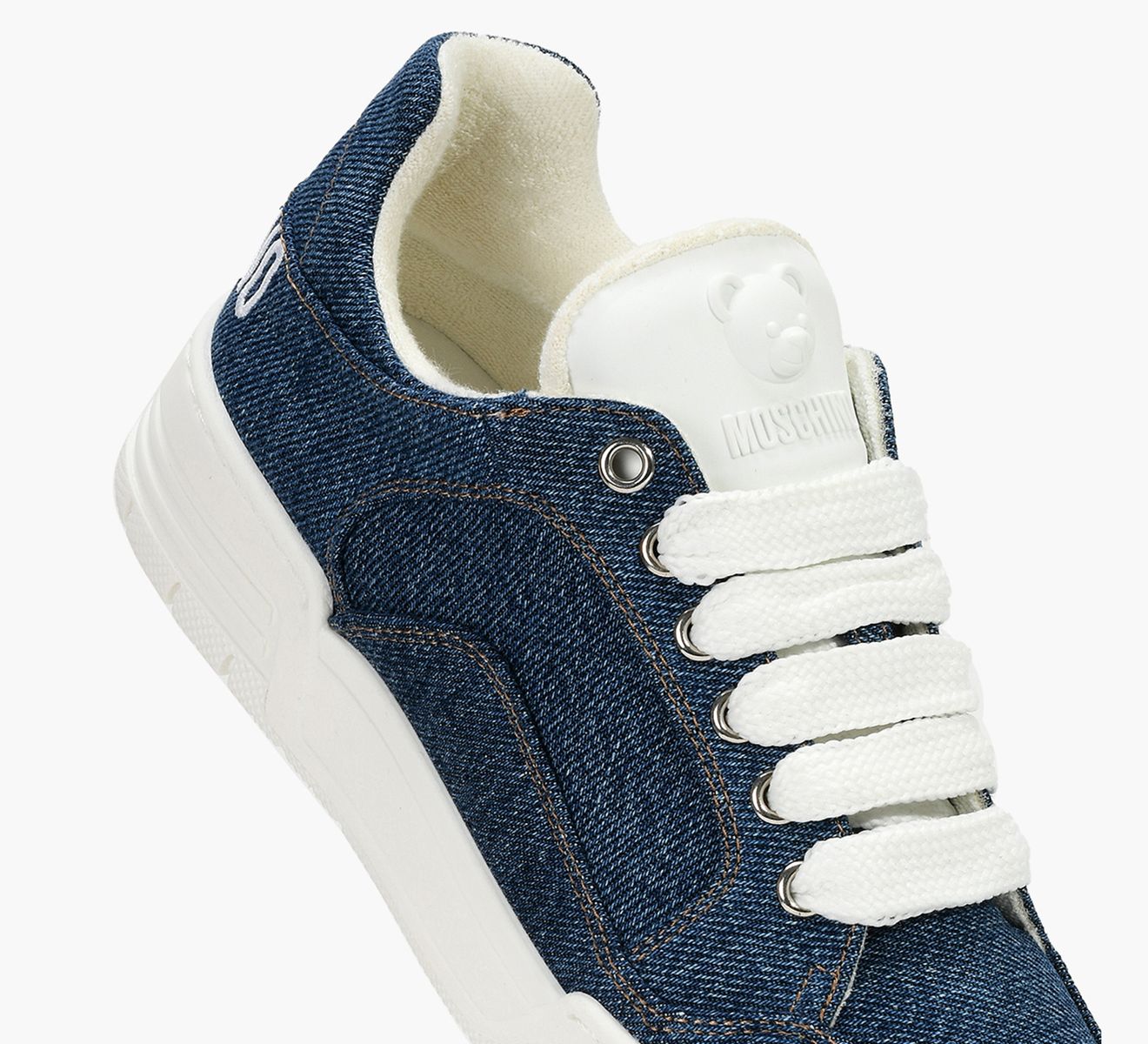 MOSCHINO DENIM SNEAKERS WITH LOGO | Browns Shoes