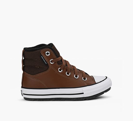 Boys brown leather converse store