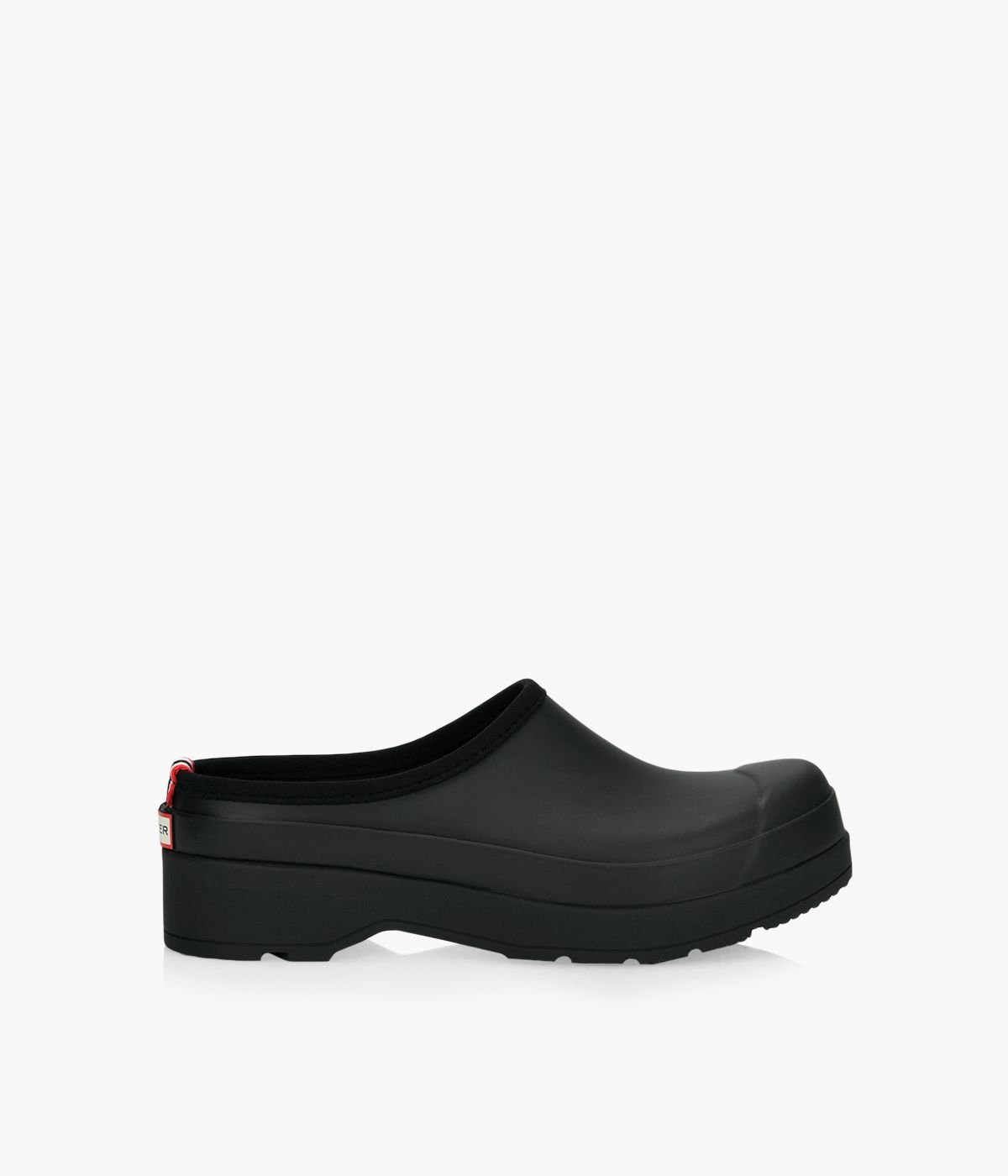 HUNTER MENS ORIGINAL PLAY CLOG - Black Rubber | Browns Shoes